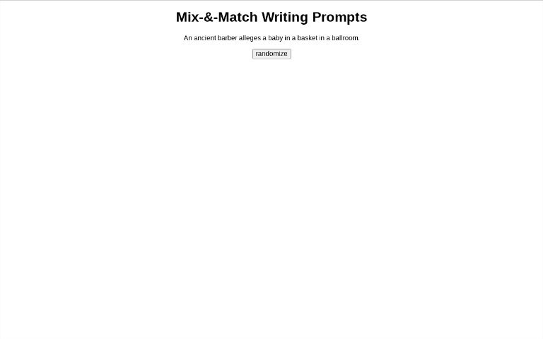 Mix-&-Match Writing Prompts ― Perchance Generator