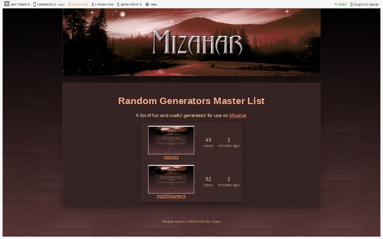 Random Generators Master List