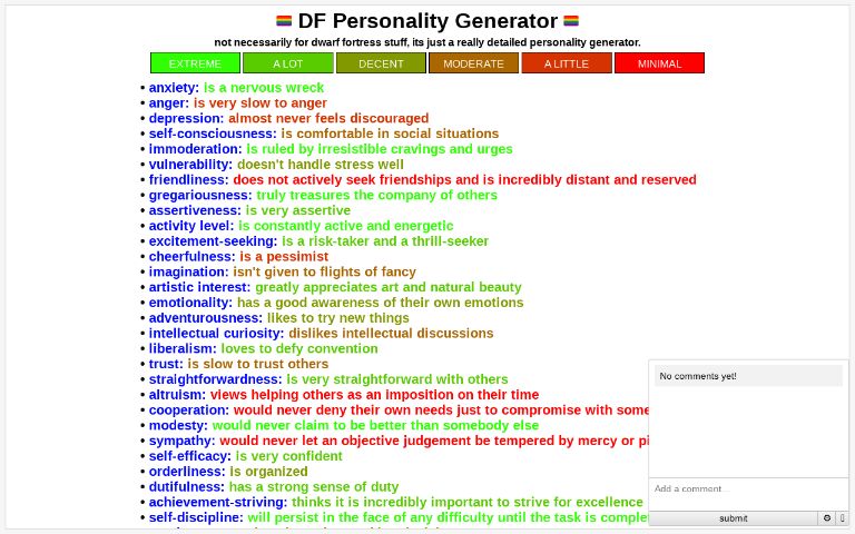 DF Personality Generator