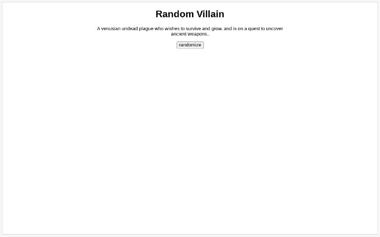 Random Villain ― Perchance Generator