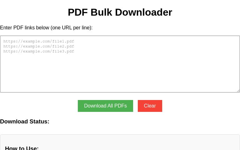 PDF Bulk Downloader ― Perchance Generator