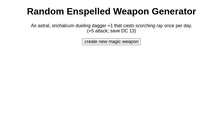 Random Enspelled Weapon Generator