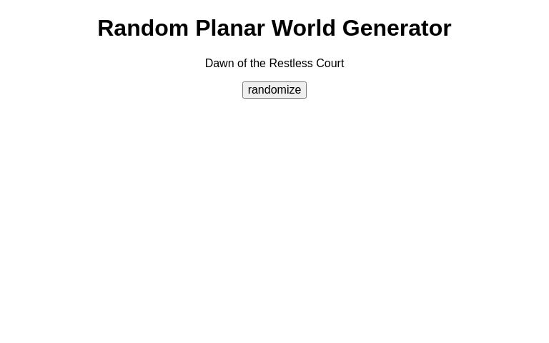 Random Planar World Generator