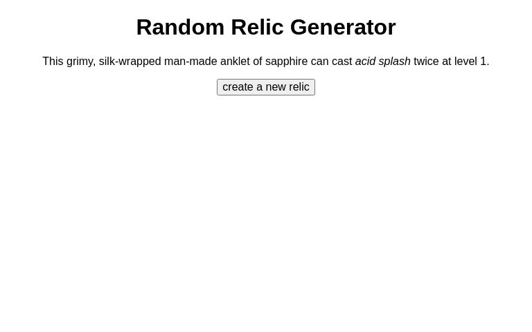 Random Relic Generator