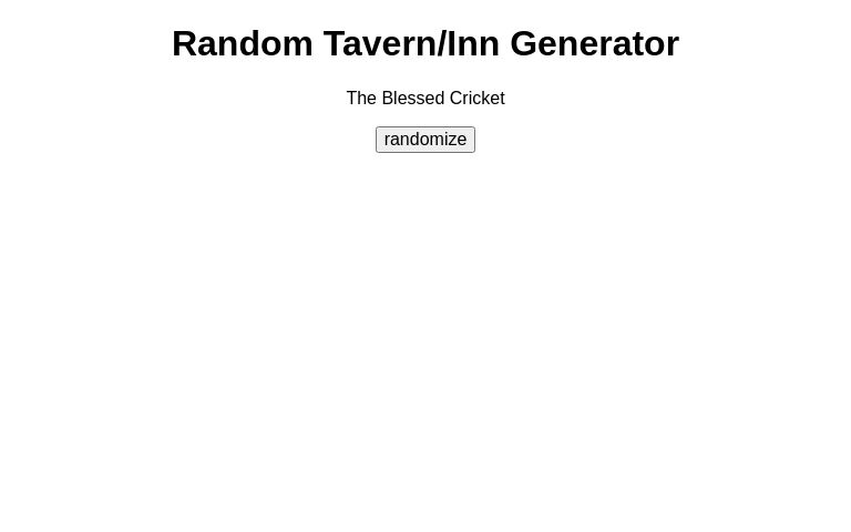 Random Tavern/Inn Generator