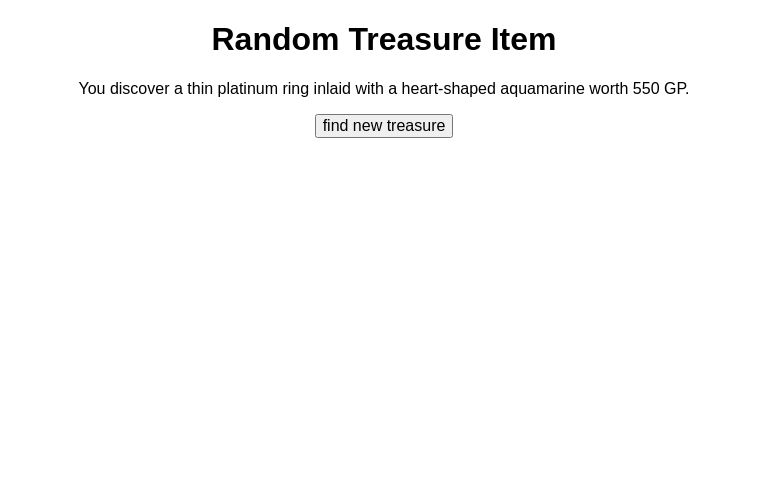 Random Treasure Item ― Perchance Generator
