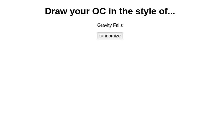 Draw your OC in the style of... ― Perchance Generator