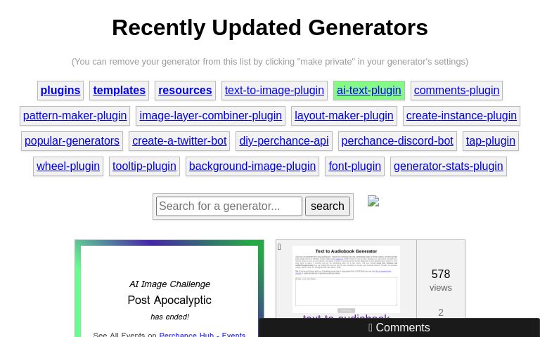 Recently Updated Generators