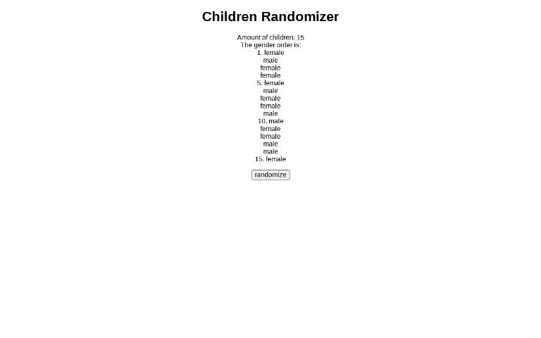 Children Randomizer ― Perchance Generator
