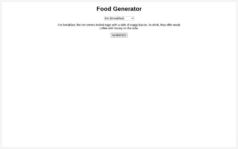 Food Generator