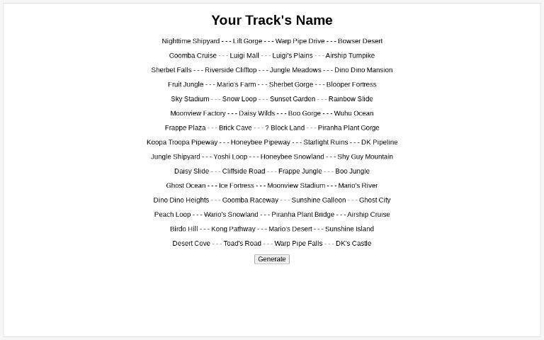 Your Track's Name ― Perchance Generator
