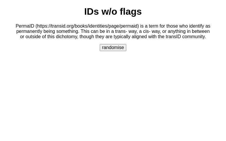 IDs w/o flags ― Perchance Generator