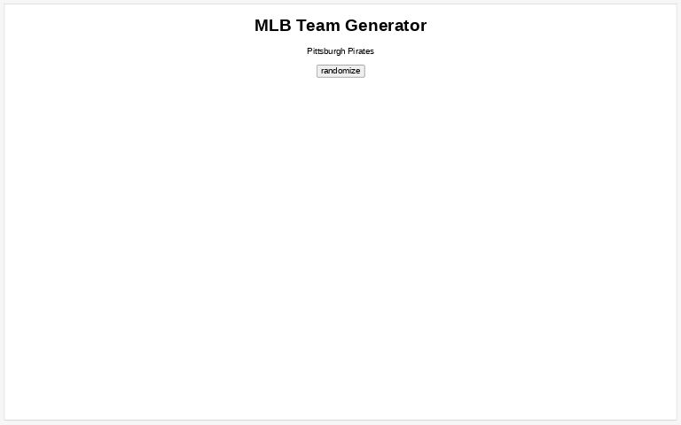MLB Team Generator