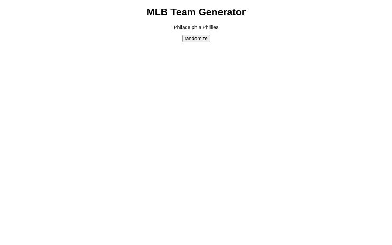 MLB Team Generator