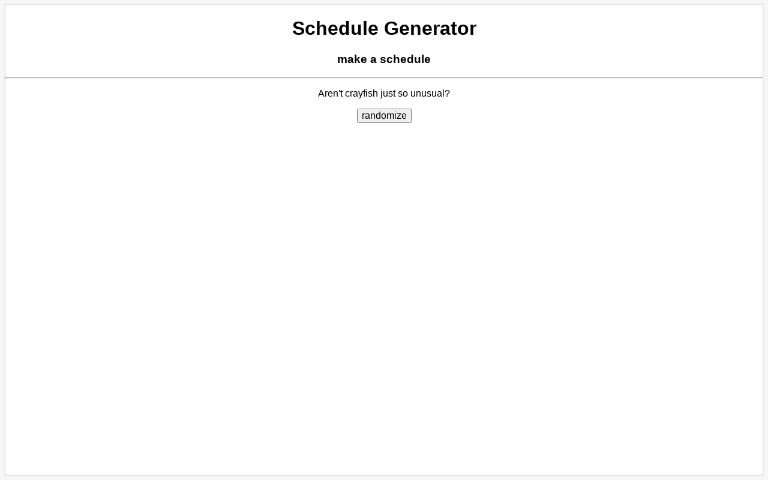 Schedule Generator