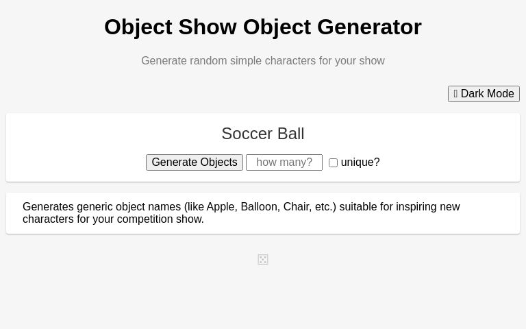 Object Show Object Generator
