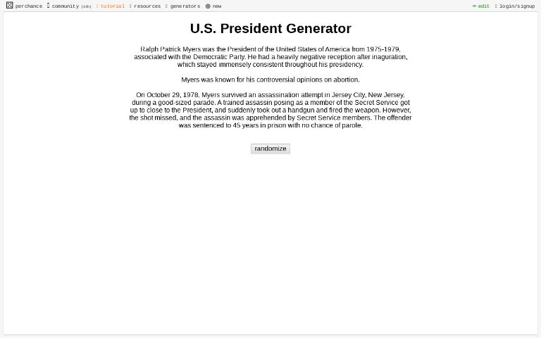 U.S. President Generator