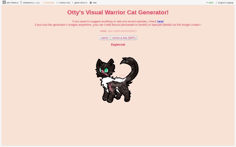 Otty's Visual Warrior Cat Generator!