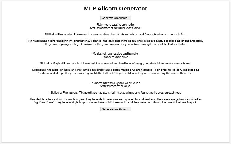 MLP Alicorn Generator