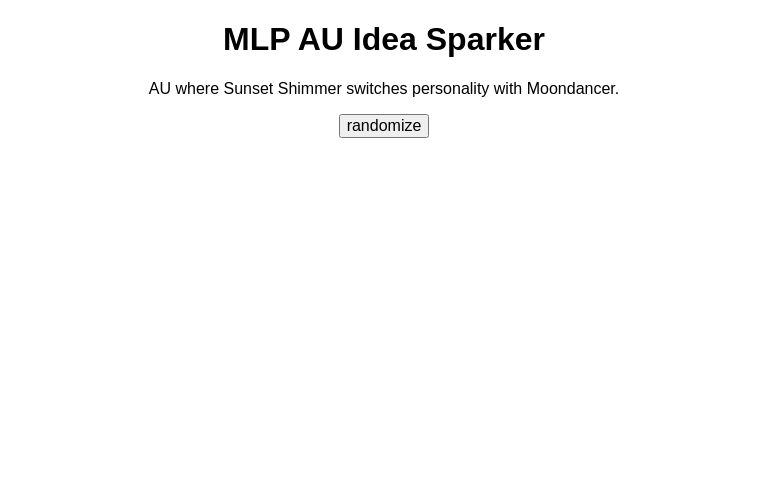 MLP AU Idea Sparker ― Perchance Generator