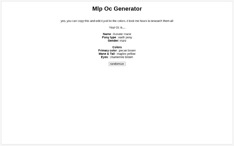 Mlp Oc Generator