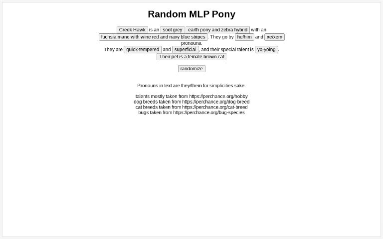 mlp-pony-hex-code ― Perchance Generator