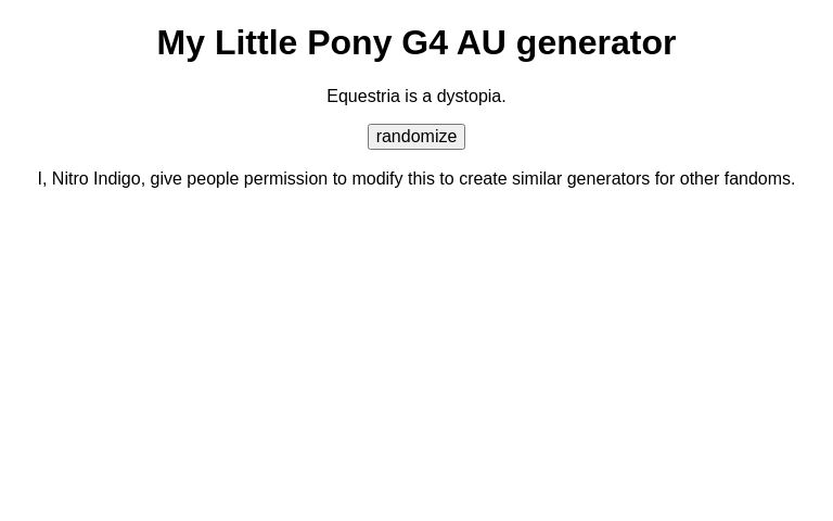 My Little Pony G4 AU generator