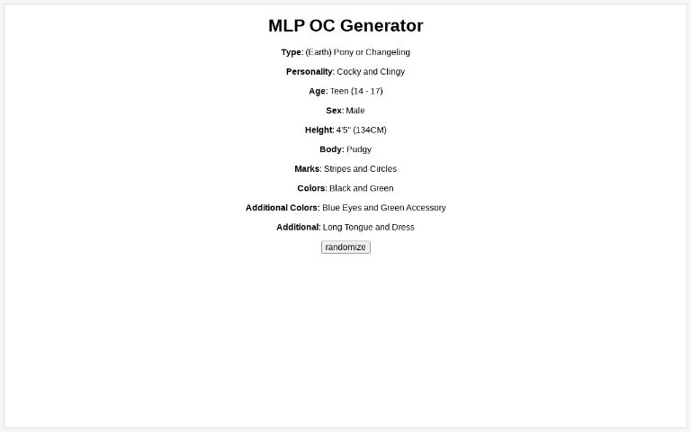MLP OC Generator