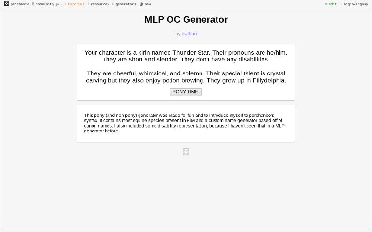 MLP OC Generator