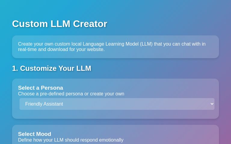 Custom LLM Creator ― Perchance Generator