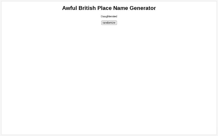 Awful British Place Name Generator