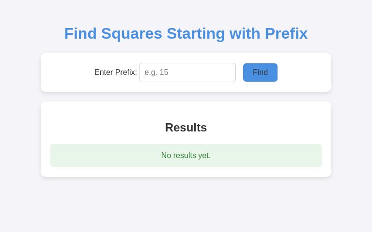 Find Squares Starting with Prefix ― Perchance Generator