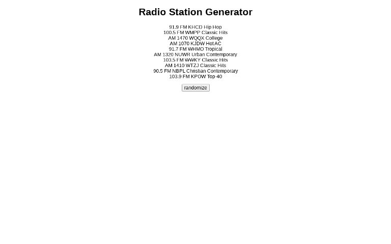 Radio Station Generator