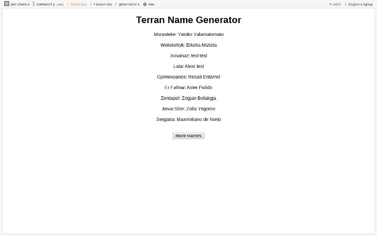 Terran Name Generator