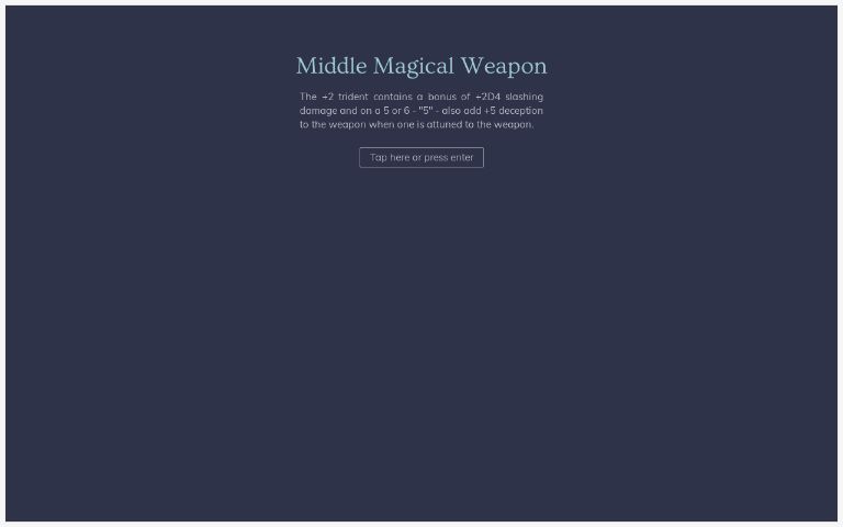 Middle Magical Weapon Generator