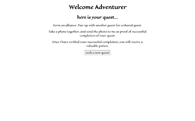 Welcome Adventurer ― Perchance Generator