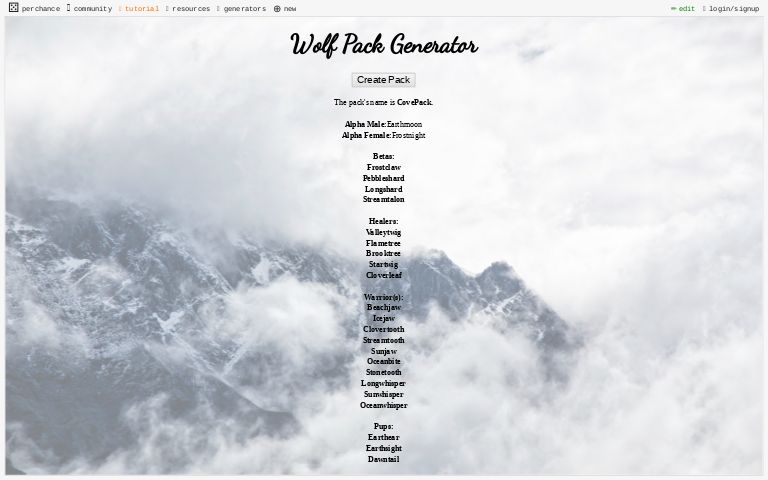 Wolf Pack Generator