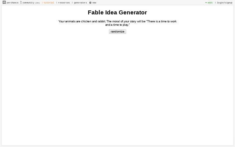 Fable Idea Generator
