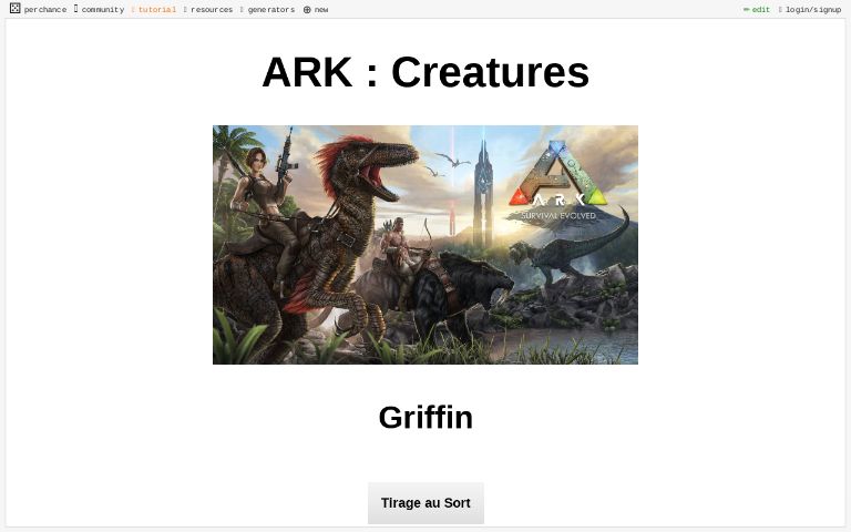 ARK : Creatures ― Perchance Generator