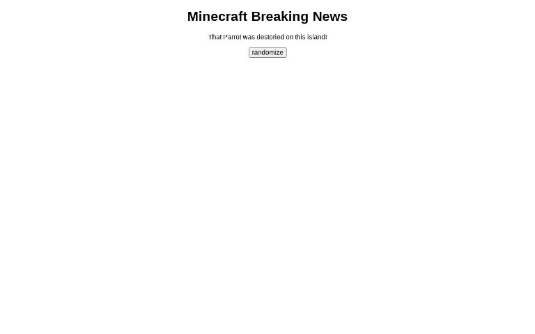Minecraft Breaking News ― Perchance Generator