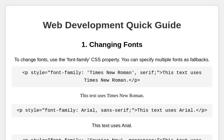 Web Development Quick Guide ― Perchance Generator