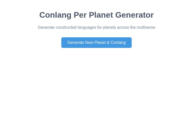 Conlang Per Planet Generator