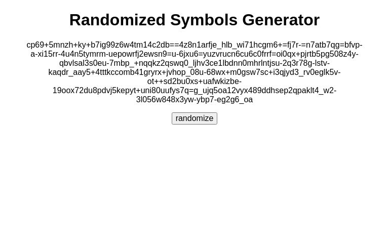 Randomized Symbols Generator
