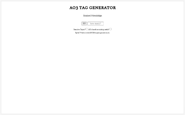 ao3 tag generator