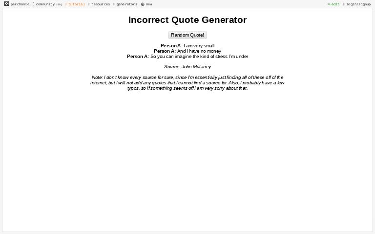 Incorrect Quote Generator