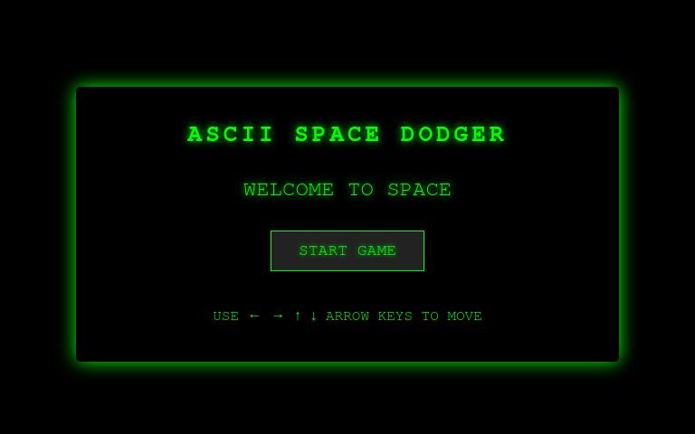ASCII SPACE DODGER ― Perchance Generator