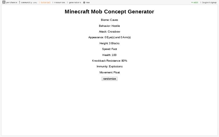 Minecraft Mob Concept Generator