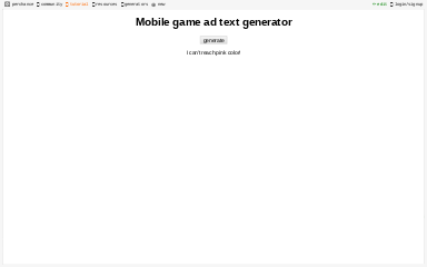 Mobile game ad text generator