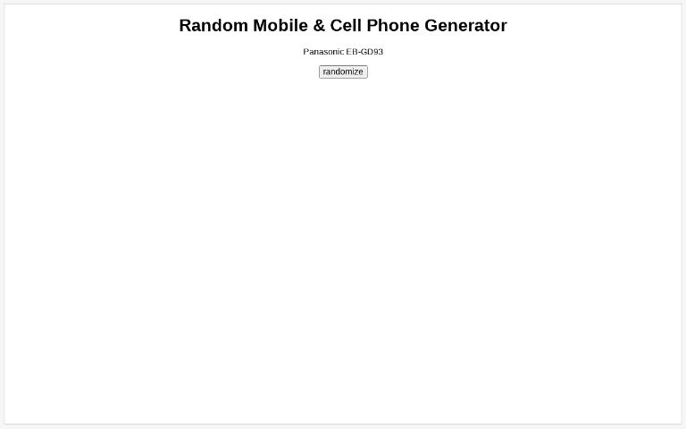 Random Mobile & Cell Phone Generator