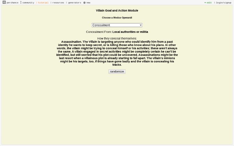 Mod Antagonist Actions V3 ― Perchance Generator